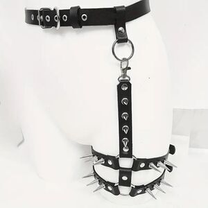 Accessories | Wicked Silk Goth Emo Punk Rave Spike Faux Leather Leg ...